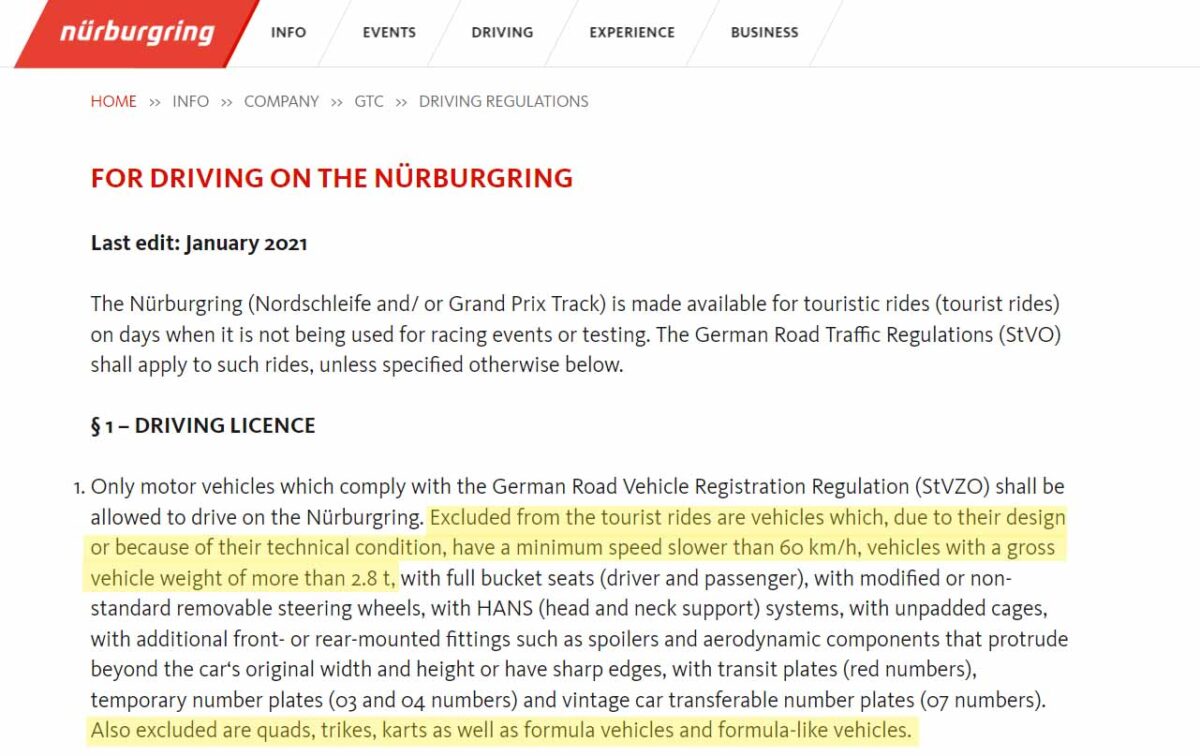Nurburgring Entrance Locations - Nordschleife & GP Track