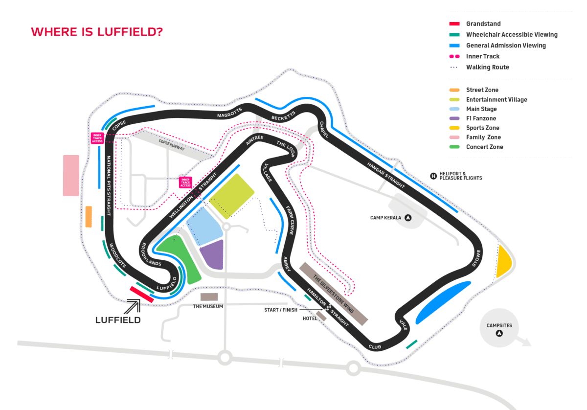 Silverstone Luffield Corner: Grandstand, View, Seat Plans...