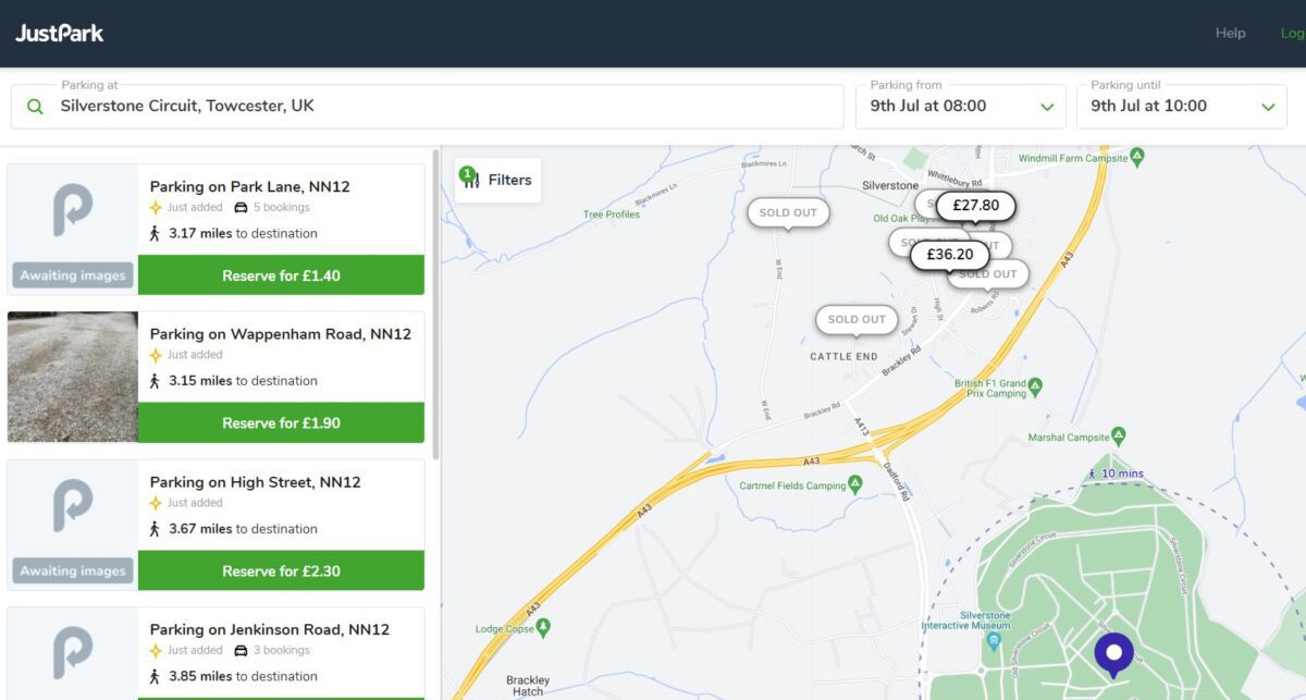 2026 Silverstone Parking Info & Park and Ride details for F1