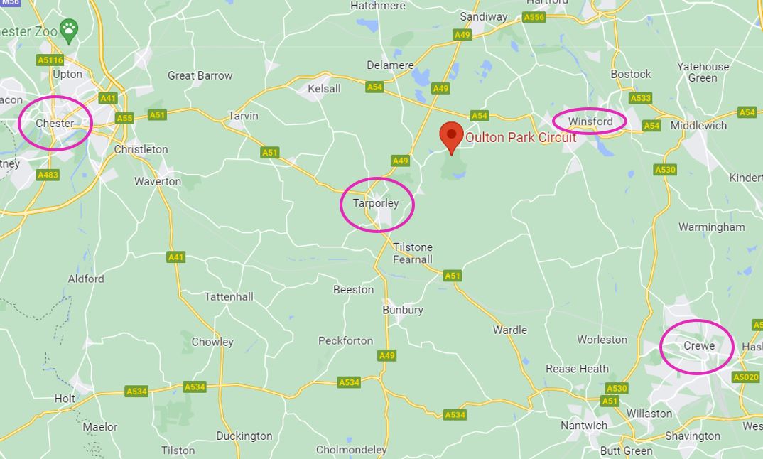 Where is Oulton Park? Location, directions & public transport info