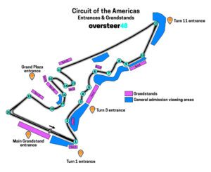 Circuit of the Americas Entrance Gates Map & Location - COTA F1