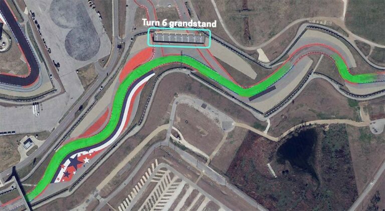 COTA Turn 6 Infield Grandstand, Viewing, Seating chart & more