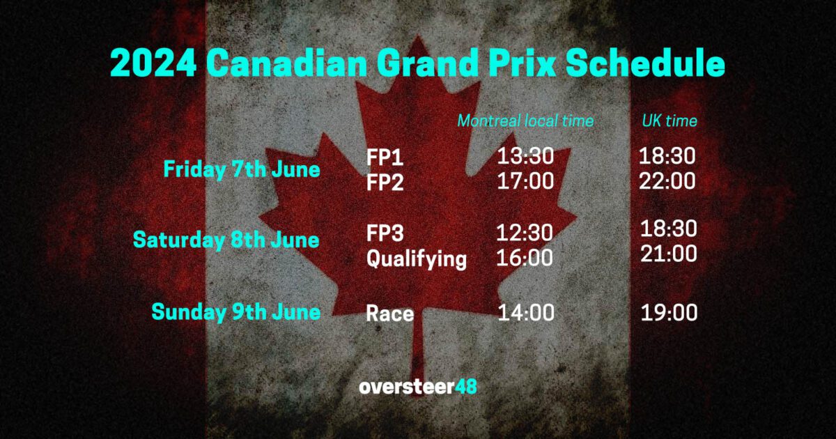 2024 F1 Montreal Schedule - Canadian Grand Prix Timetable