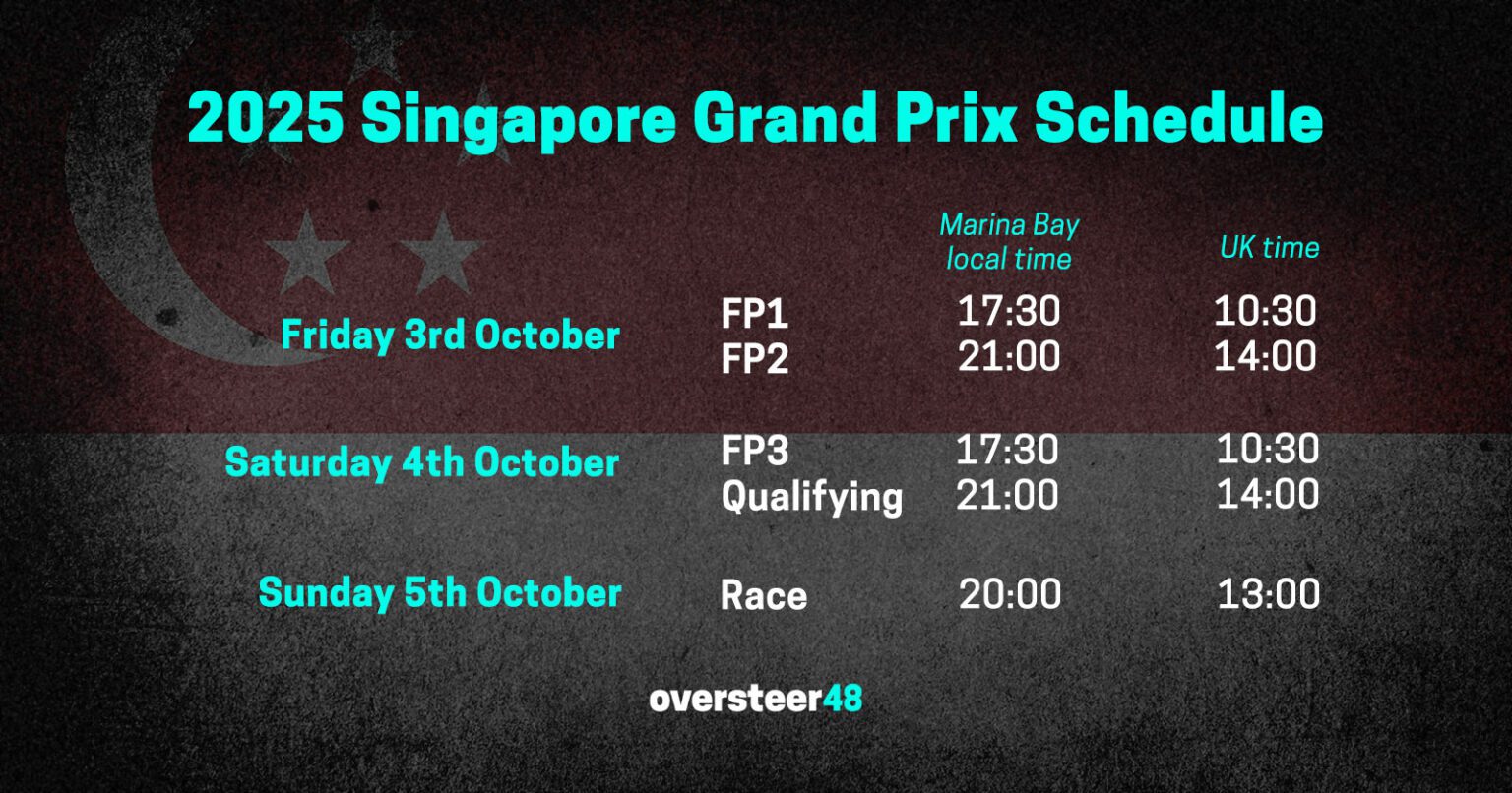 2025 Singapore F1 Schedule & Start Time - Marina Bay Grand Prix