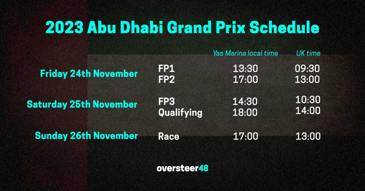 2023 Abu Dhabi Grand Prix Schedule: Yas Marina F1 Start Times