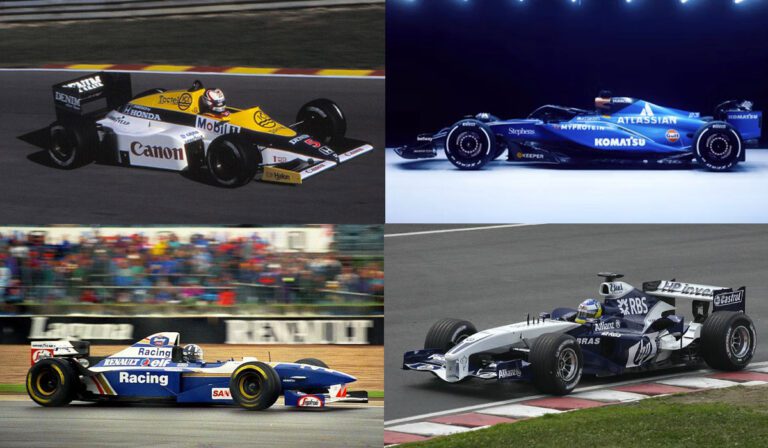 50 years of iconic Williams F1 cars and drivers