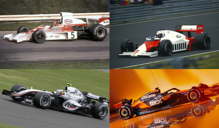 50 years of iconic McLaren F1 cars and drivers