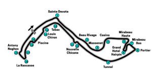 Monaco Track Layout, DRS Zones & Corner Names